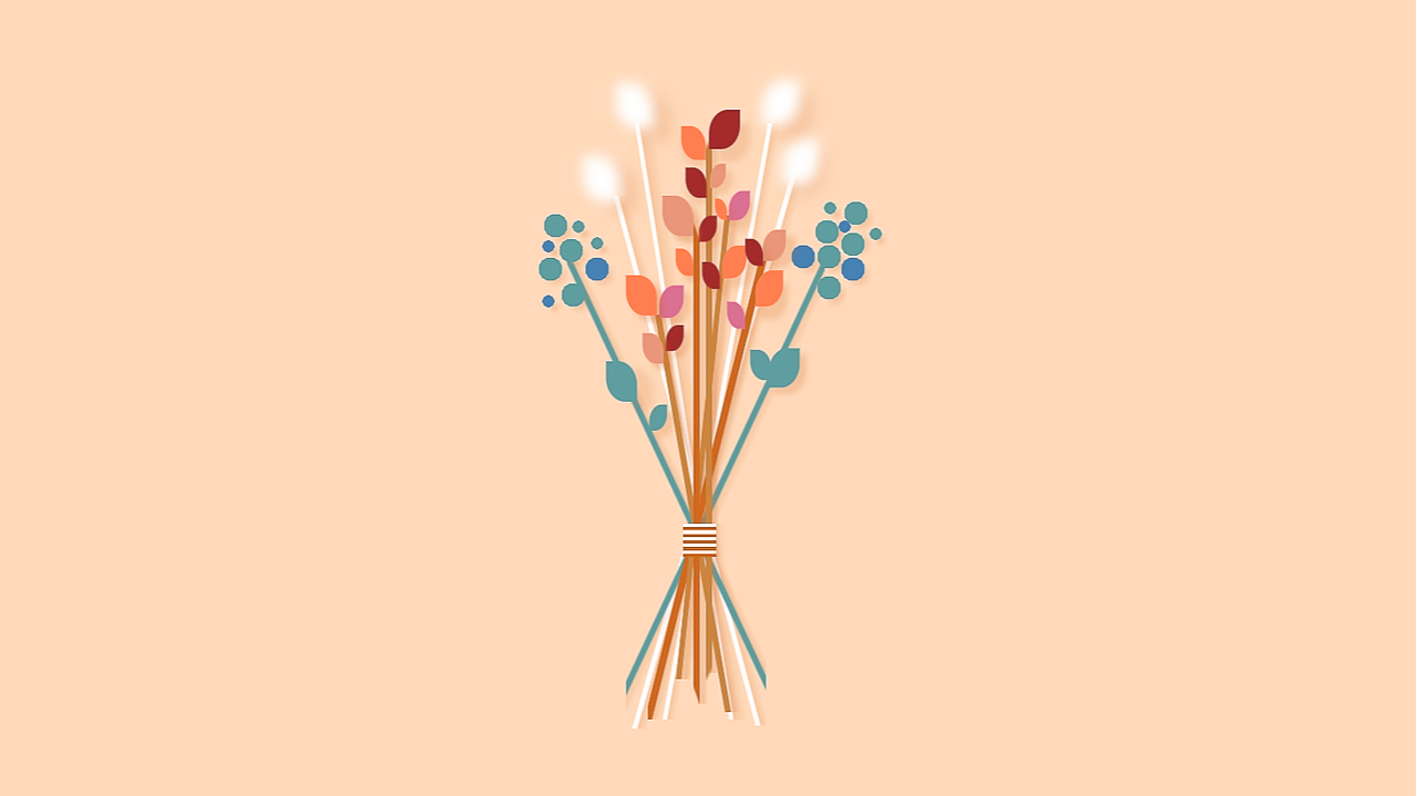 Single div CSS dried flowers