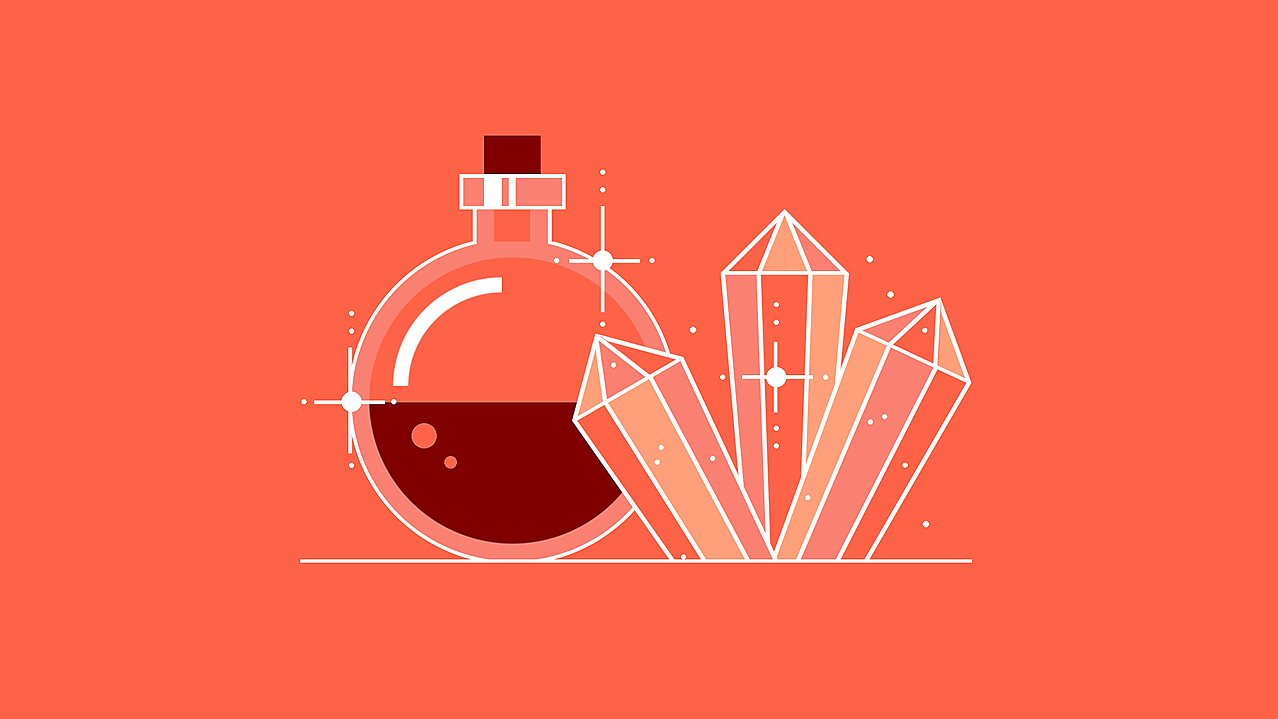 Single div CSS potion + crystals