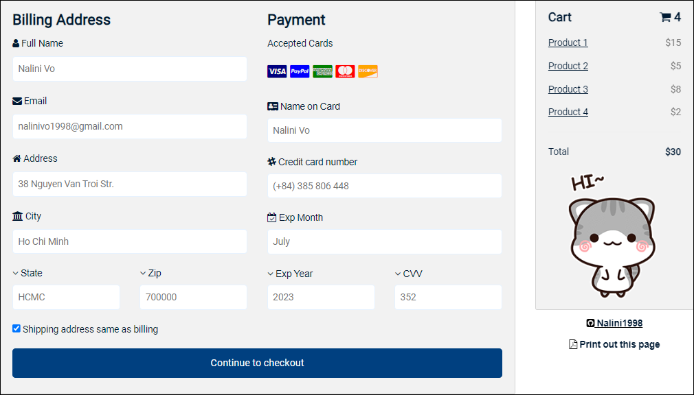 GitHub - Nalini1998/Checkout-Payment: This project is a checkout page ...