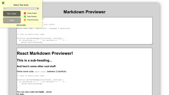 Build a Markdown Previewer - Marked JS ignoring markup - JavaScript ... Build a Markdown Previewer - Marked JS ignoring markup - JavaScript ...
