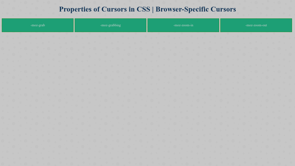 Properties Of Cursors In Css Browser Specific Cursors