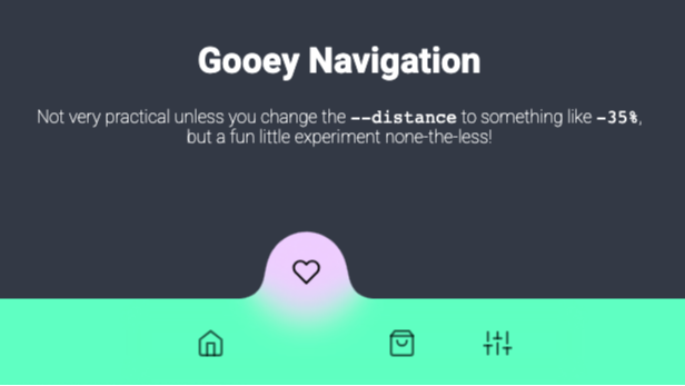 Gooey Navigation with css/svg filters