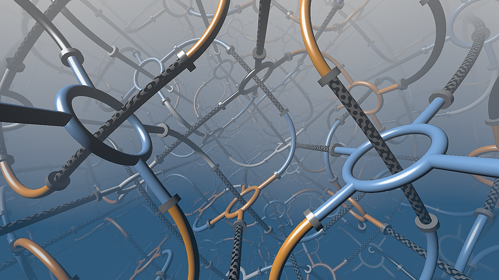 Polar Inversion 3D Truchet tile set / WebGL