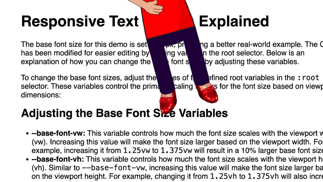 Explanation and Revision for Eighth Wonder of Responsive Text