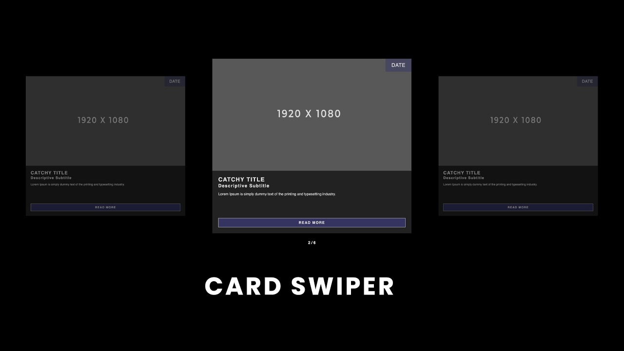 Responsive Centered Card Slider – Swiper.js Fraction Navigation