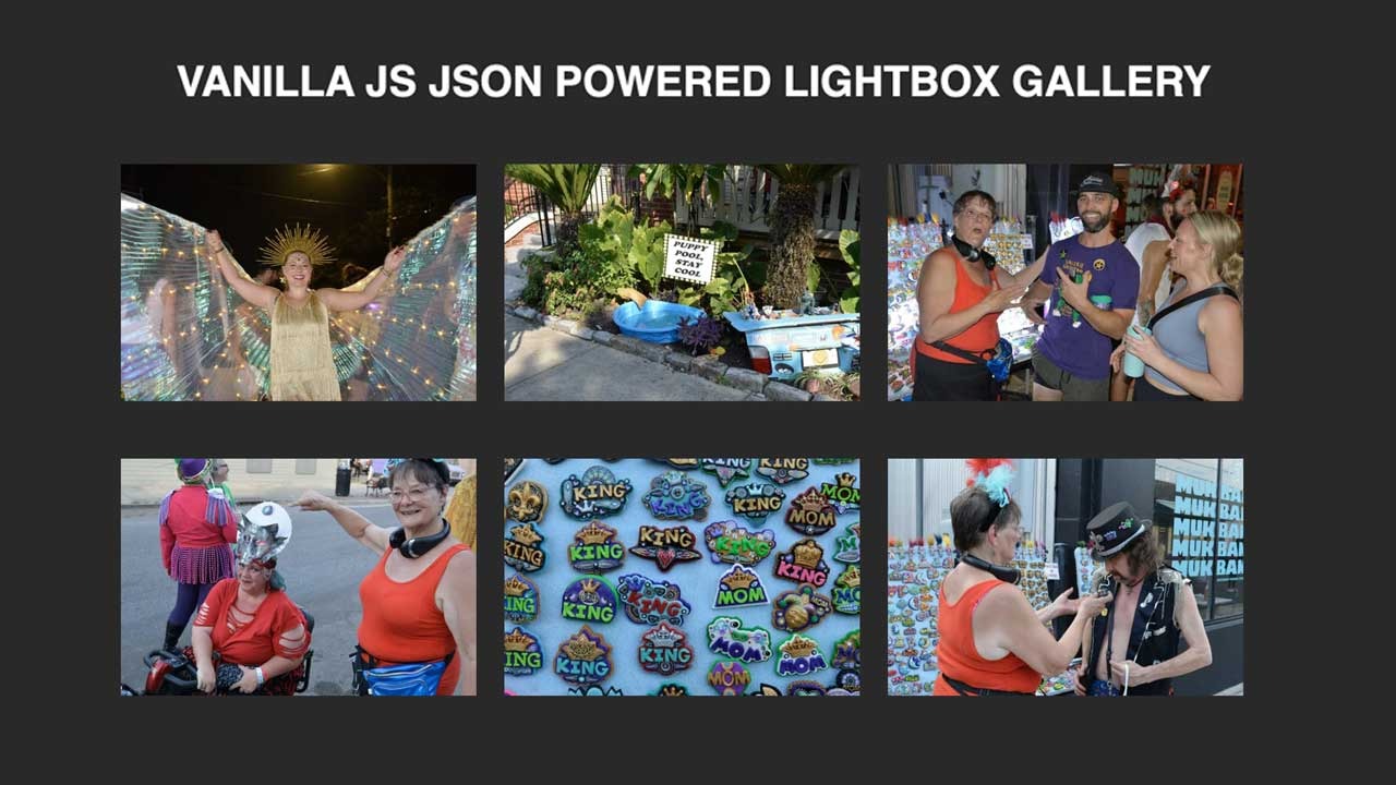 Vanilla JS JSON Dynamic Lightbox Image Gallery