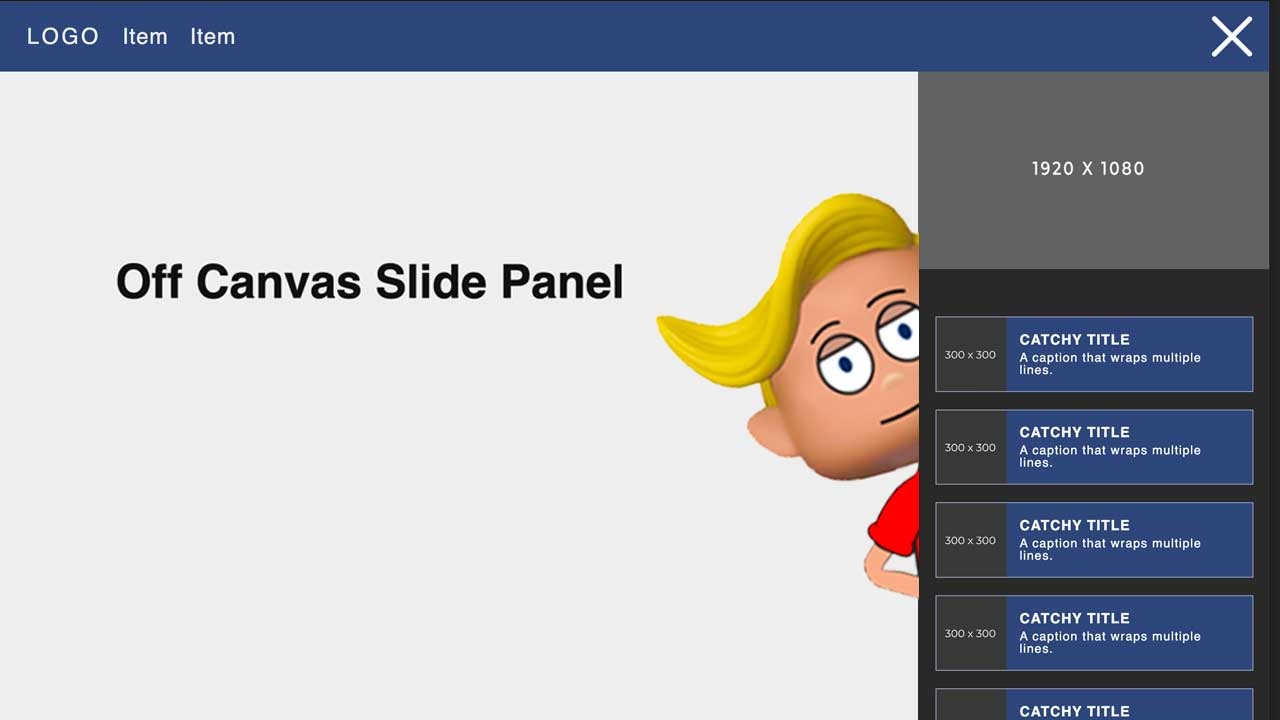 Responsive Off Canvas Menu / Slide Panel - jQuery
