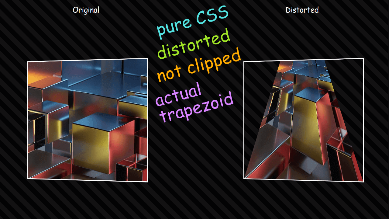 Pure CSS element distortion (flattened 3D skew with matrix3d())