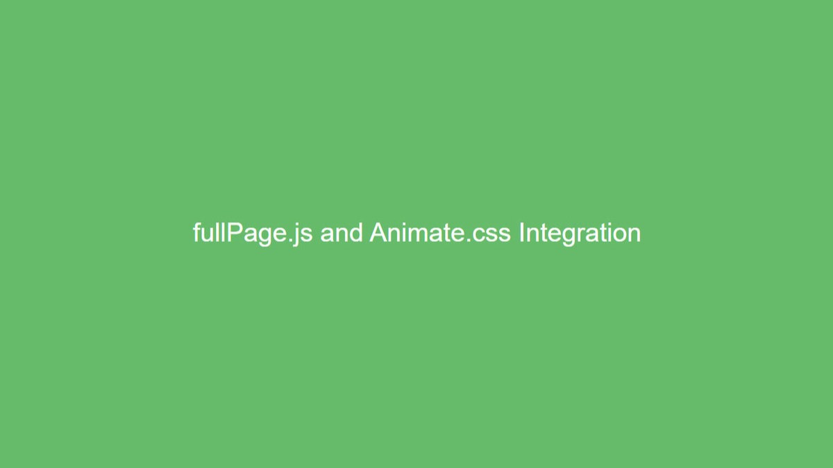 fullPage.js With Animate.css