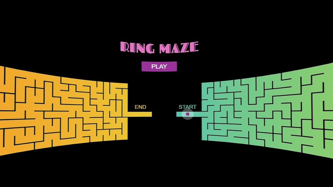 Ring Maze for the CodePen Challenge with ZIM TextureActive for three.js