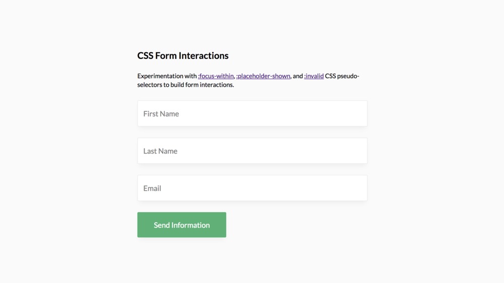 CSS Form Interactions