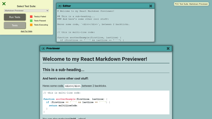 Links Rendered By Markedjs Open In New Tab Markdown Previewer Project Javascript The