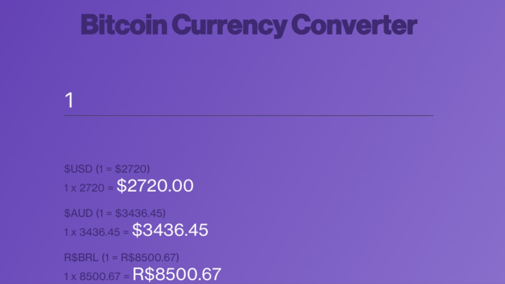 Bitcoin Currency Converter (w/ React.js)