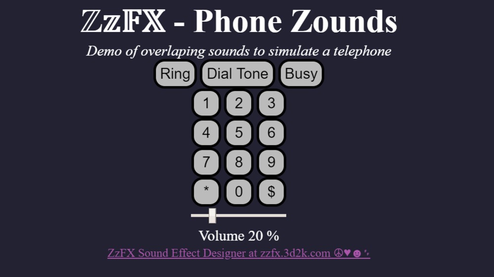 Phone Zounds - Demo Of ZzFX Sound Overlap
