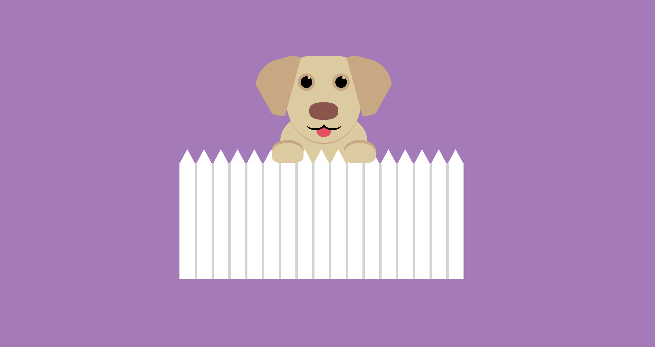 Puppy at fence (CSS)