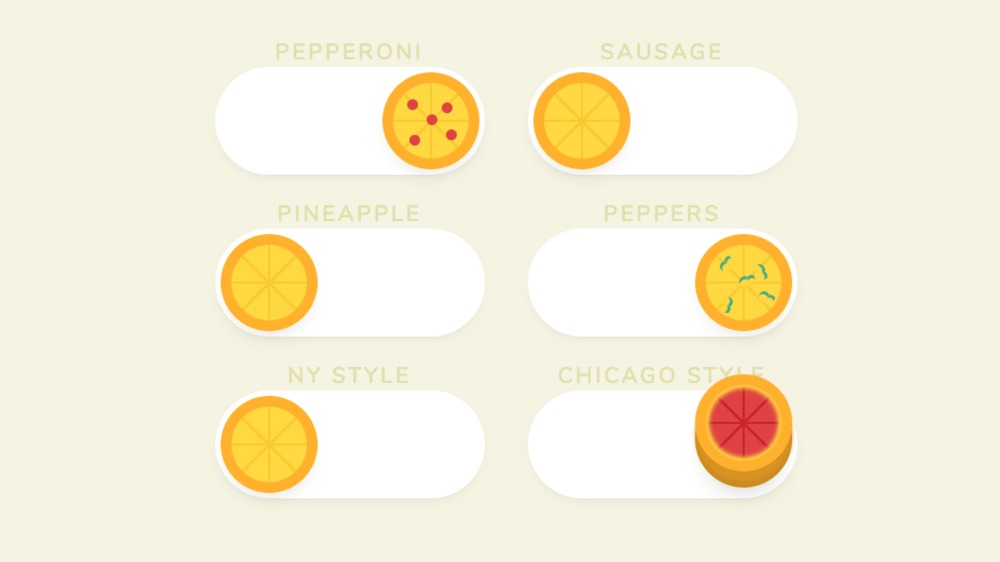 Pure CSS Pizza Toggles