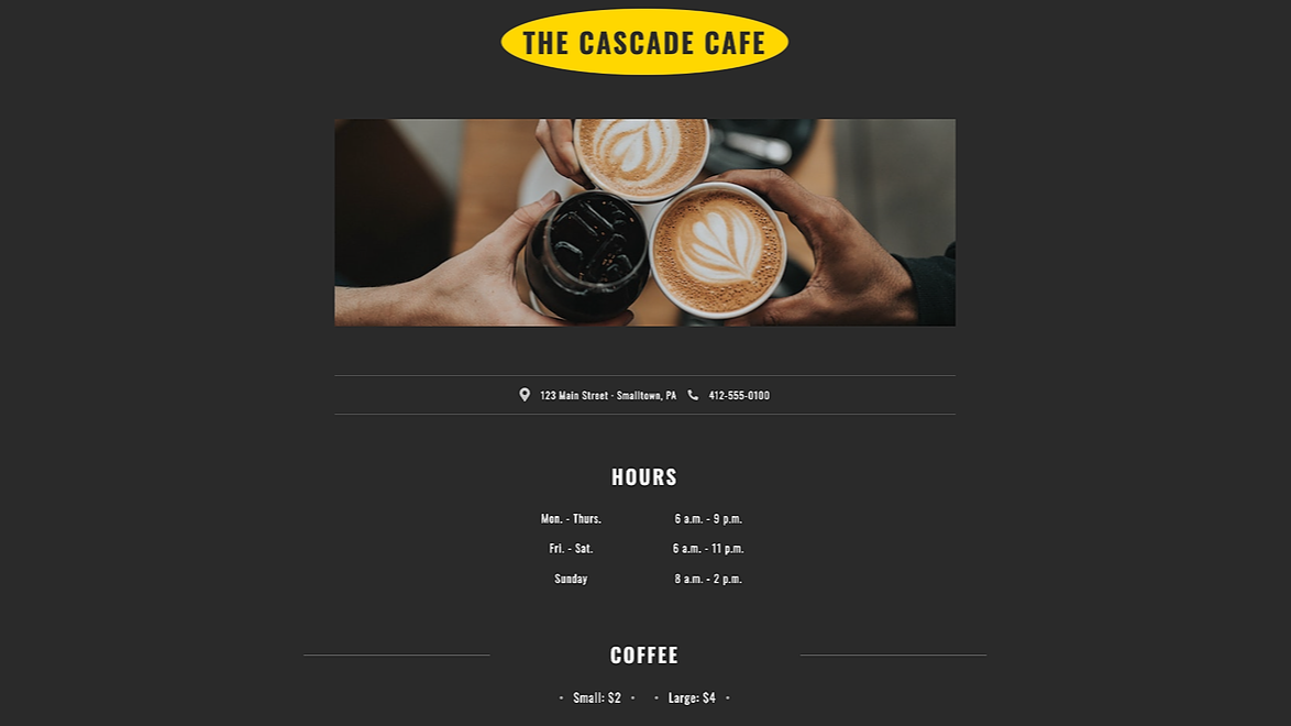 CodePen Challenge: Menu Layout