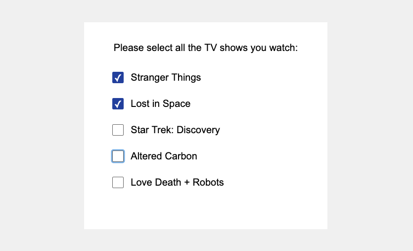 Checkboxes Checkboxes