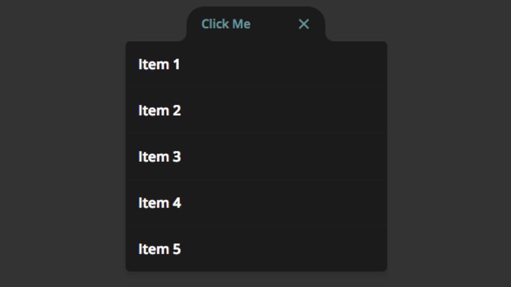 Morphing tab button with list
