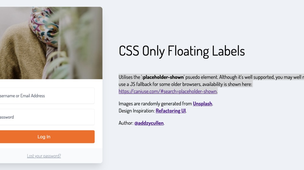 Form Fields | CSS Only Floating Label