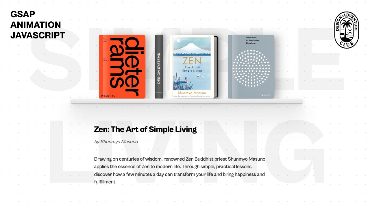 [gsap] Animated 3D Book Collection with GSAP and Split-Type