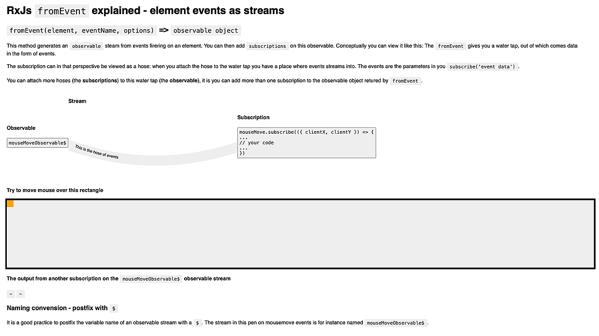 RxJs fromEvent explained - element events as streams