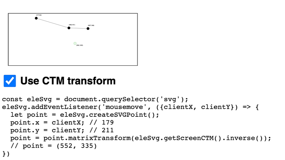 Screen coordinates to SVG coordinates
